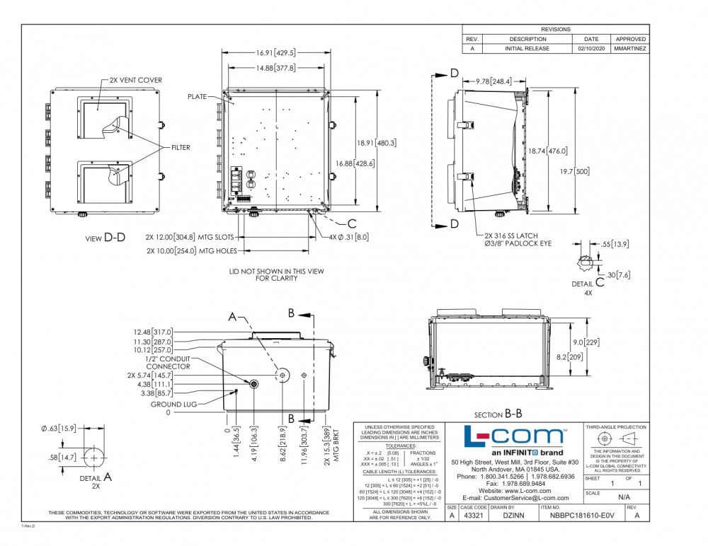 L-com NBBPC181610-E0V drawing document
