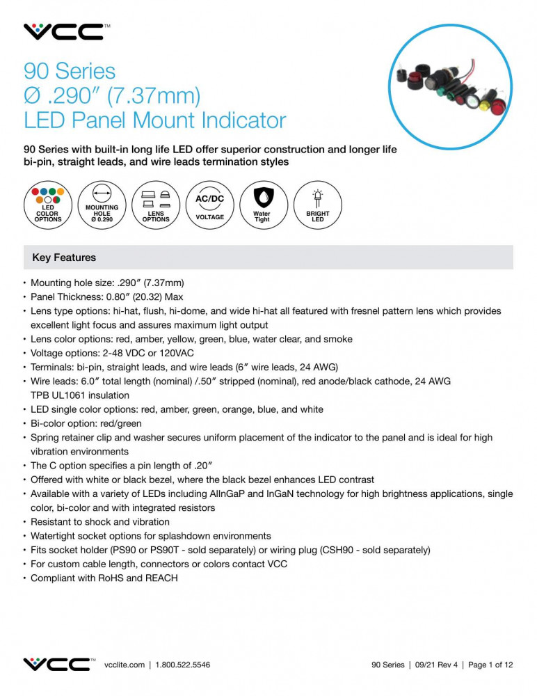 VCC 90 Series technical document, page 1