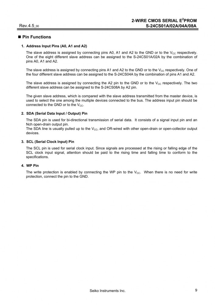 ABLIC S-24CS01A datasheet page 9