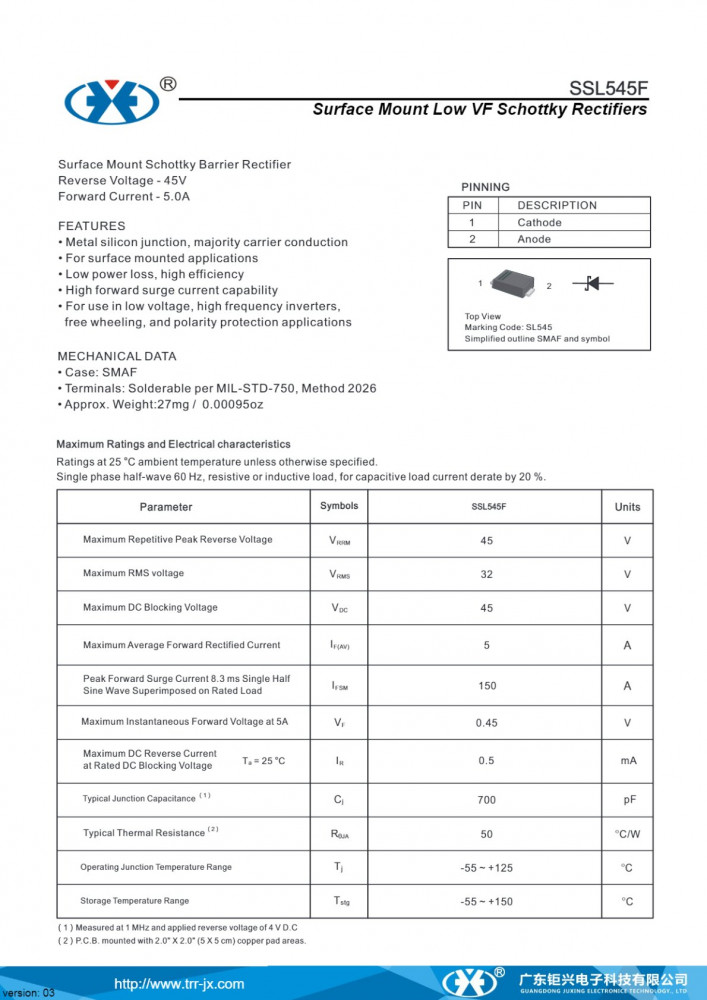 SSL545F datasheet page 1