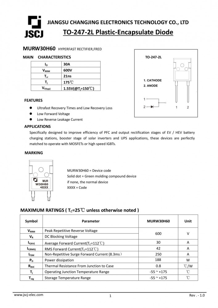 MURW30H60 datasheet page 1