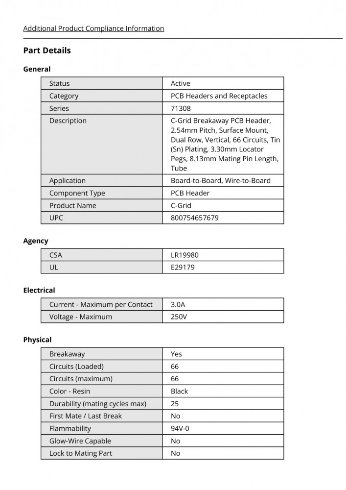 Technical document image 2 for MOLEX 15911664