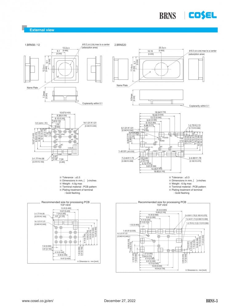Cosel BRNS-series documentation page 3