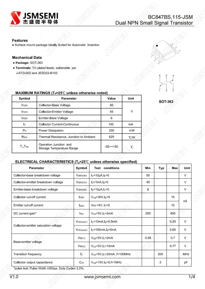 BC847BS,115-JSM datasheet page 1