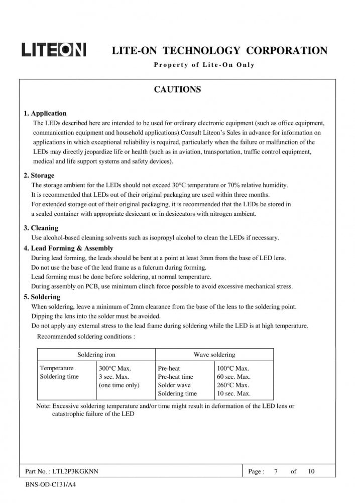 LTL2P3KGKNN datasheet page 8