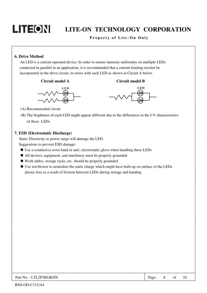 LTL2P3KGKNN datasheet page 9