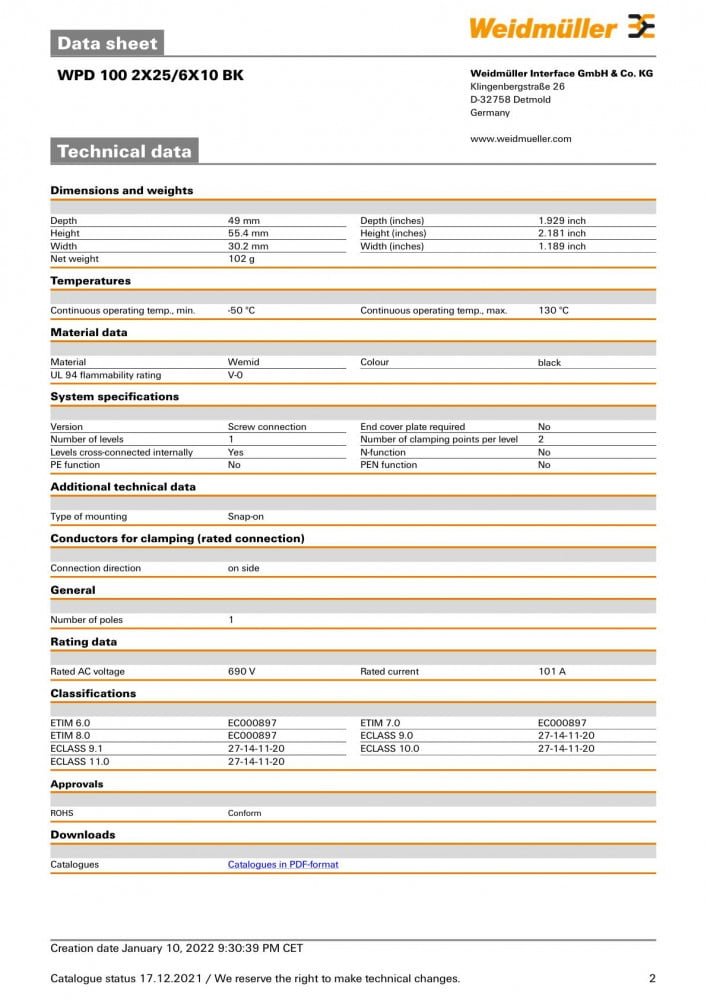 WEIDMULLER 2814490000 documentation page 2