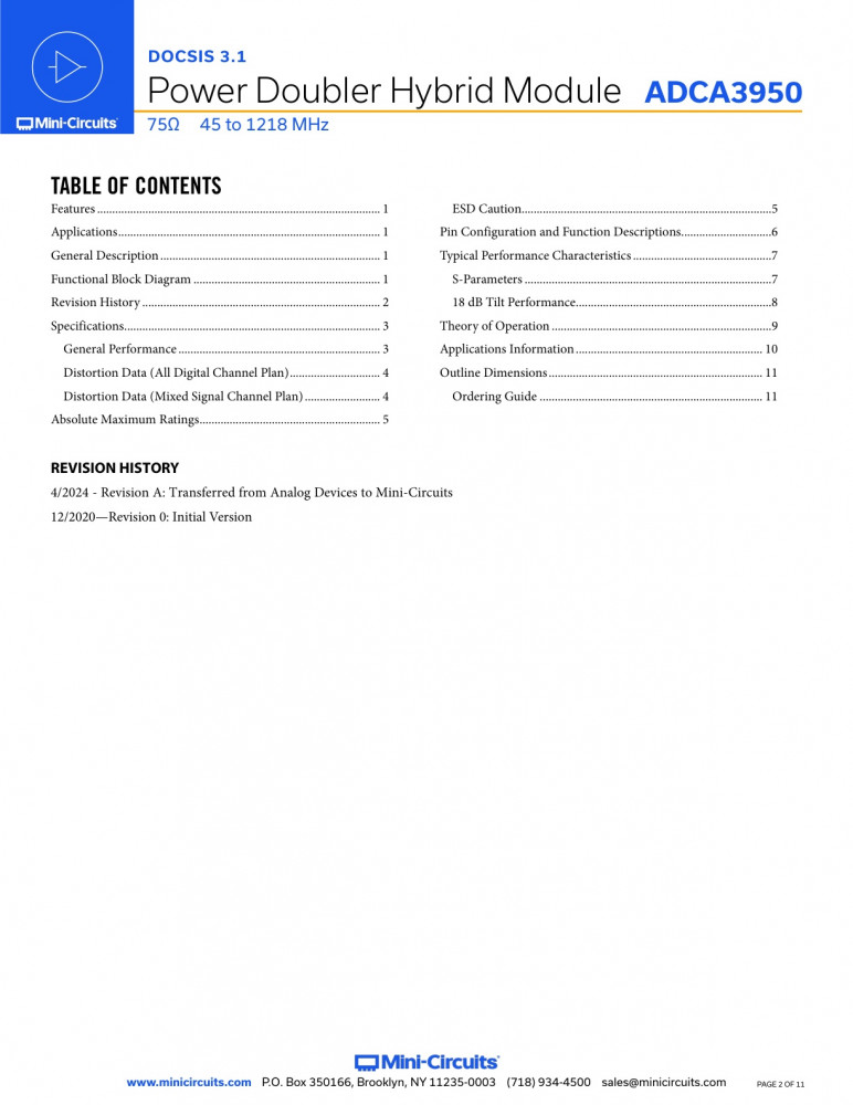 ADCA3950 technical document, page 2