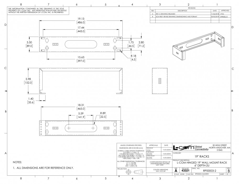 L-com RP00003-2 technical document image