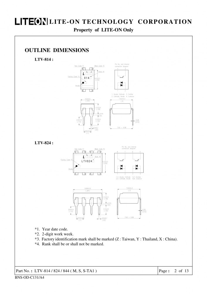 LTV-814 datasheet page 2