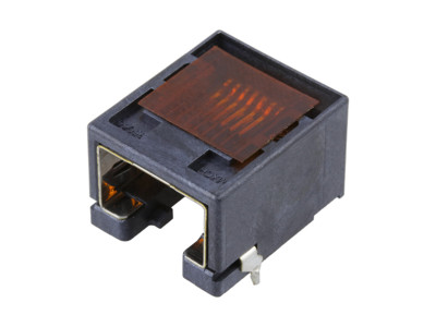 Modular Jack, Right-Angle, Surface Mount, 8/8, Int. Shielded, Low Profile, Reel