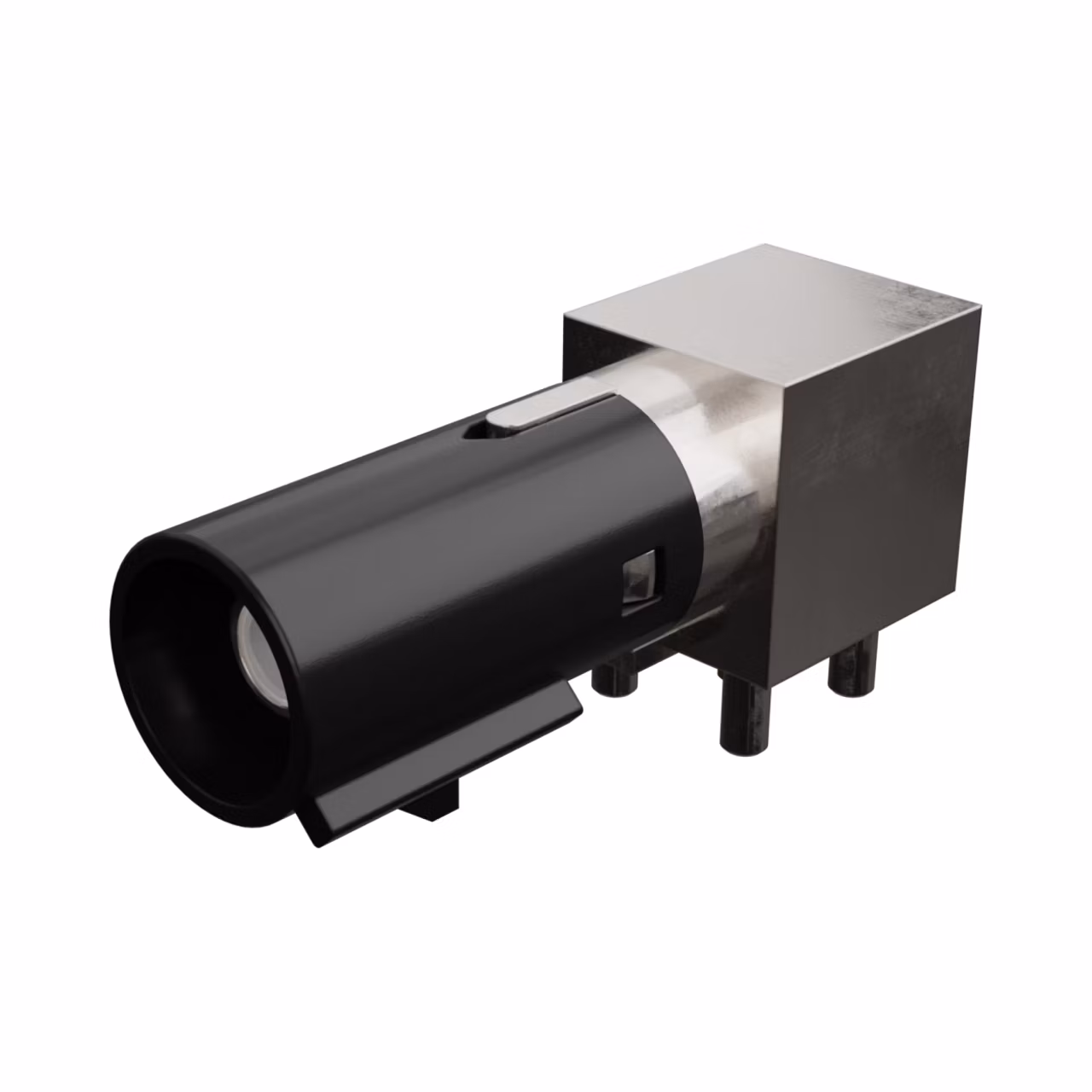 FAKRA Jack, Right-Angle, PCB Receptacle, Through Hole, Keying Code A, Latch Clocked 180 Degrees, Tray, 50 Ohms for sale