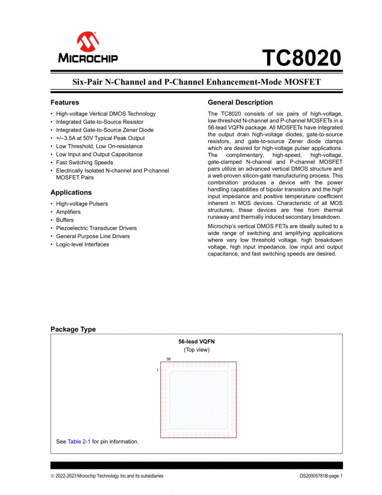 TC8020 datasheet page 1