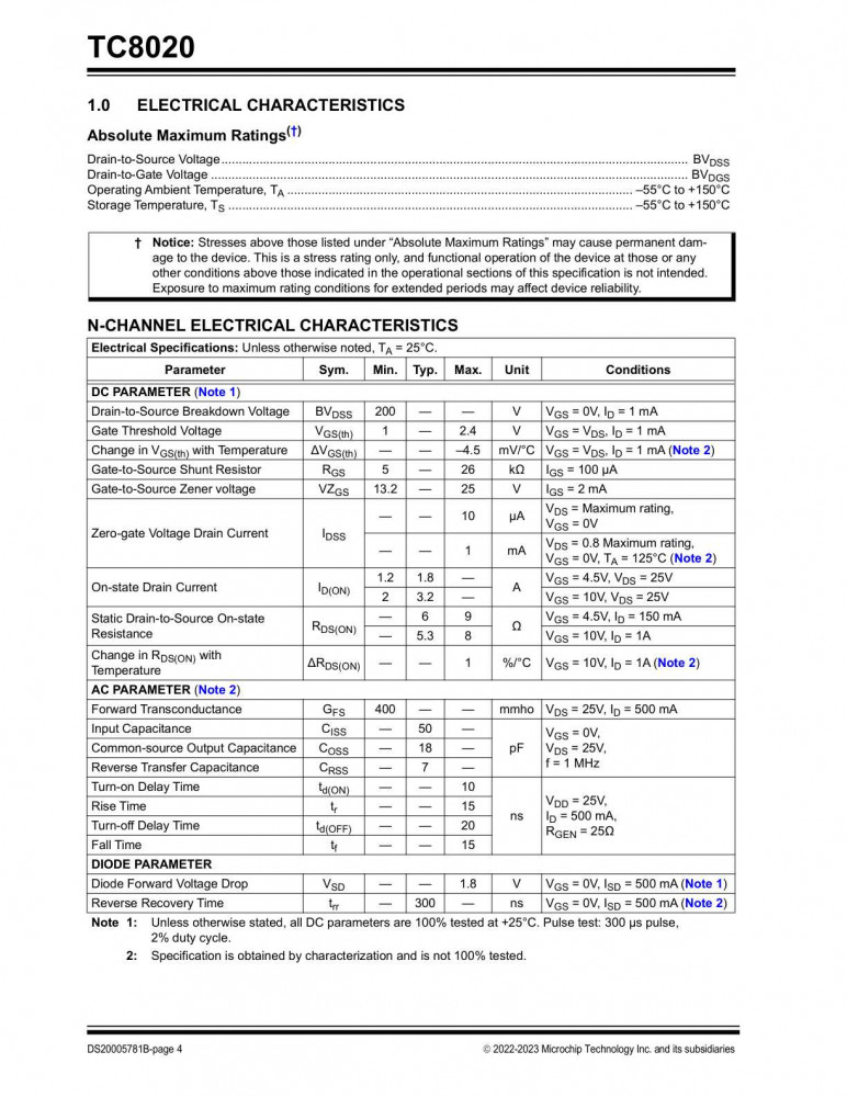 TC8020 datasheet page 4