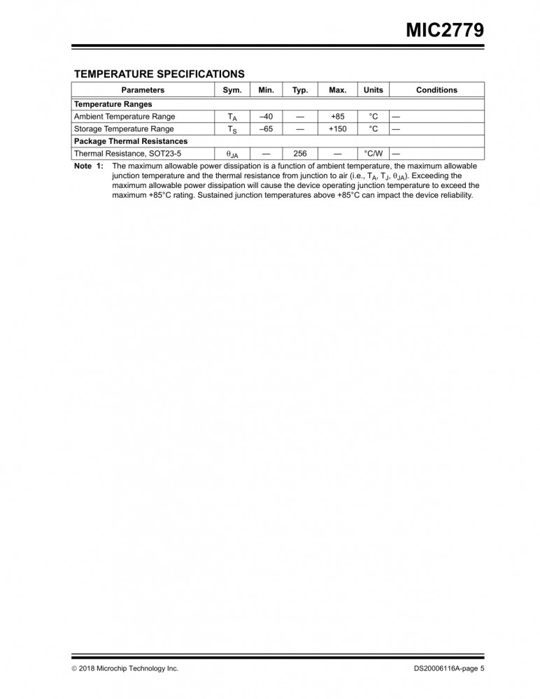 MIC2779 technical document page 5