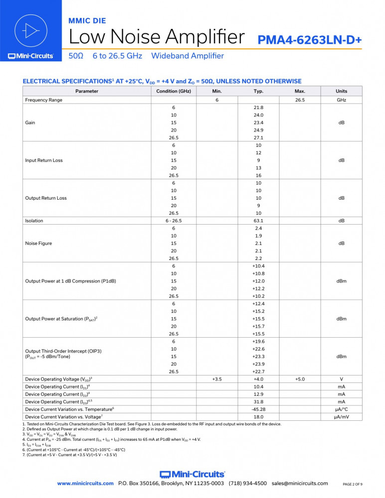 PMA4-6263LN-DG+ datasheet page 2