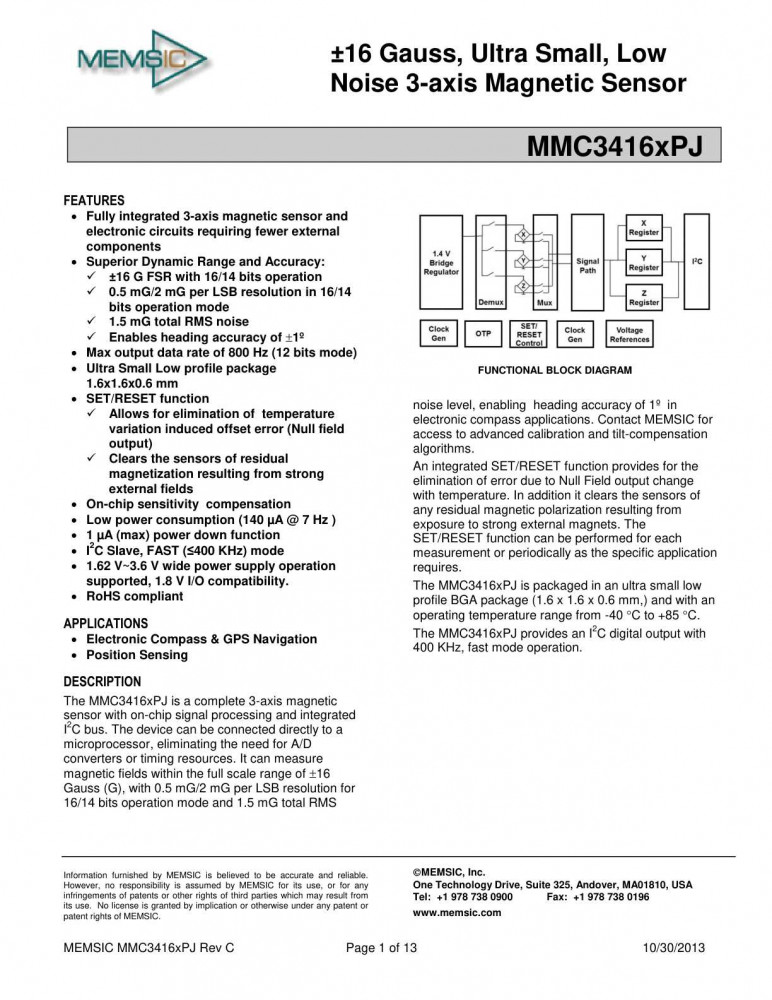 MMC34160PJ datasheet page 1