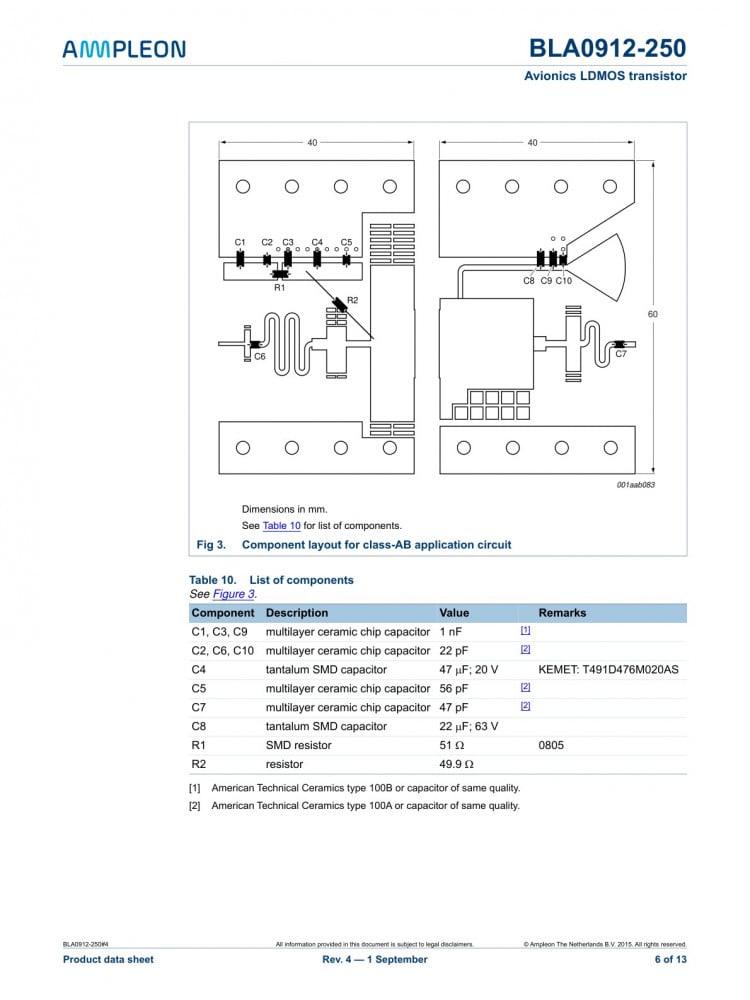 BLA0912-250 datasheet page 6
