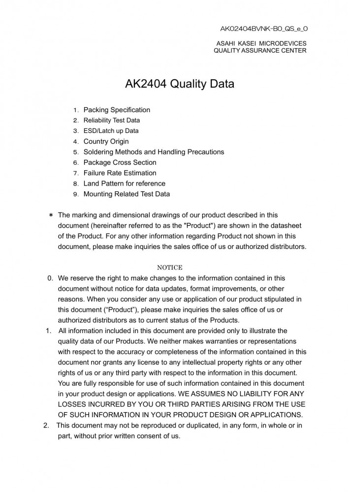 AK2404 technical document page 1