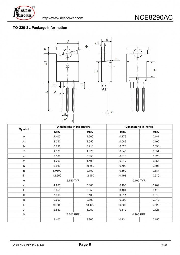 NCE8290AC datasheet page 6