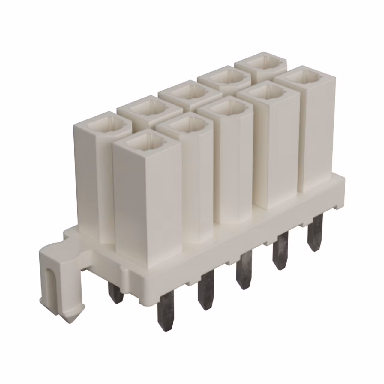 Mini-Fit HCS Receptacle Header, 4.20mm Pitch, Dual Row, Vertical, Blind Mating, with Snap-in Plastic Pegs, 10 Circuits for sale