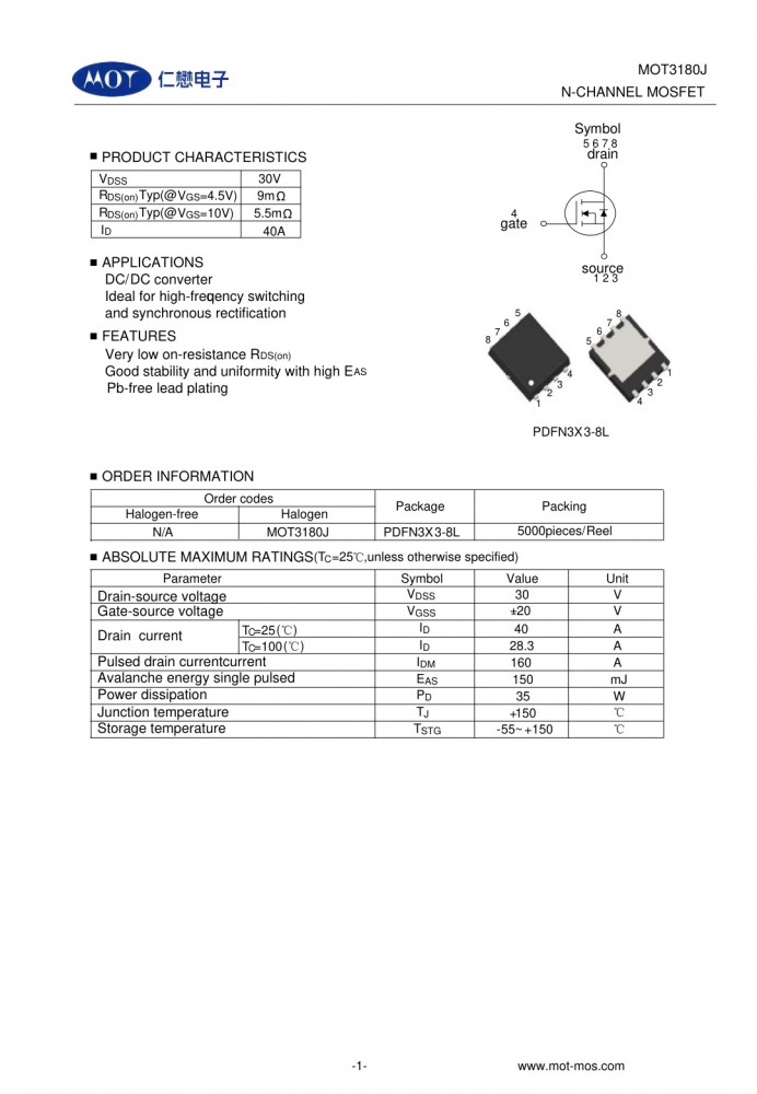 MOT3180J datasheet page 1