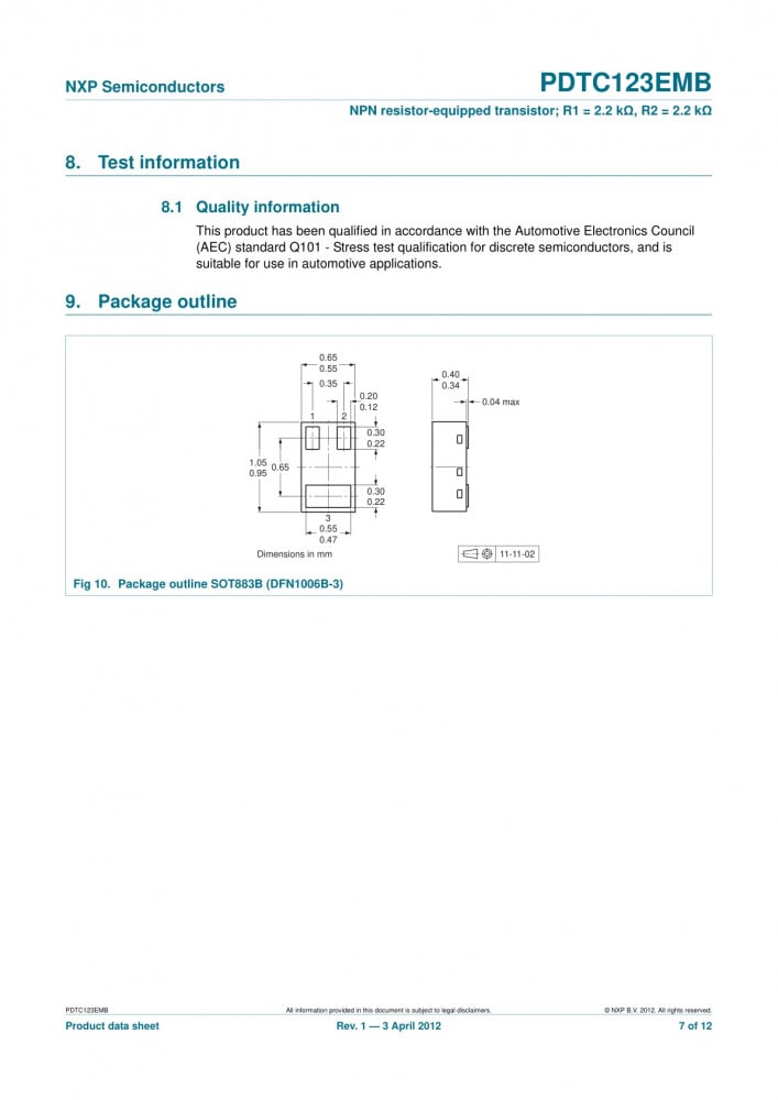 PDTC123EMB datasheet page 8
