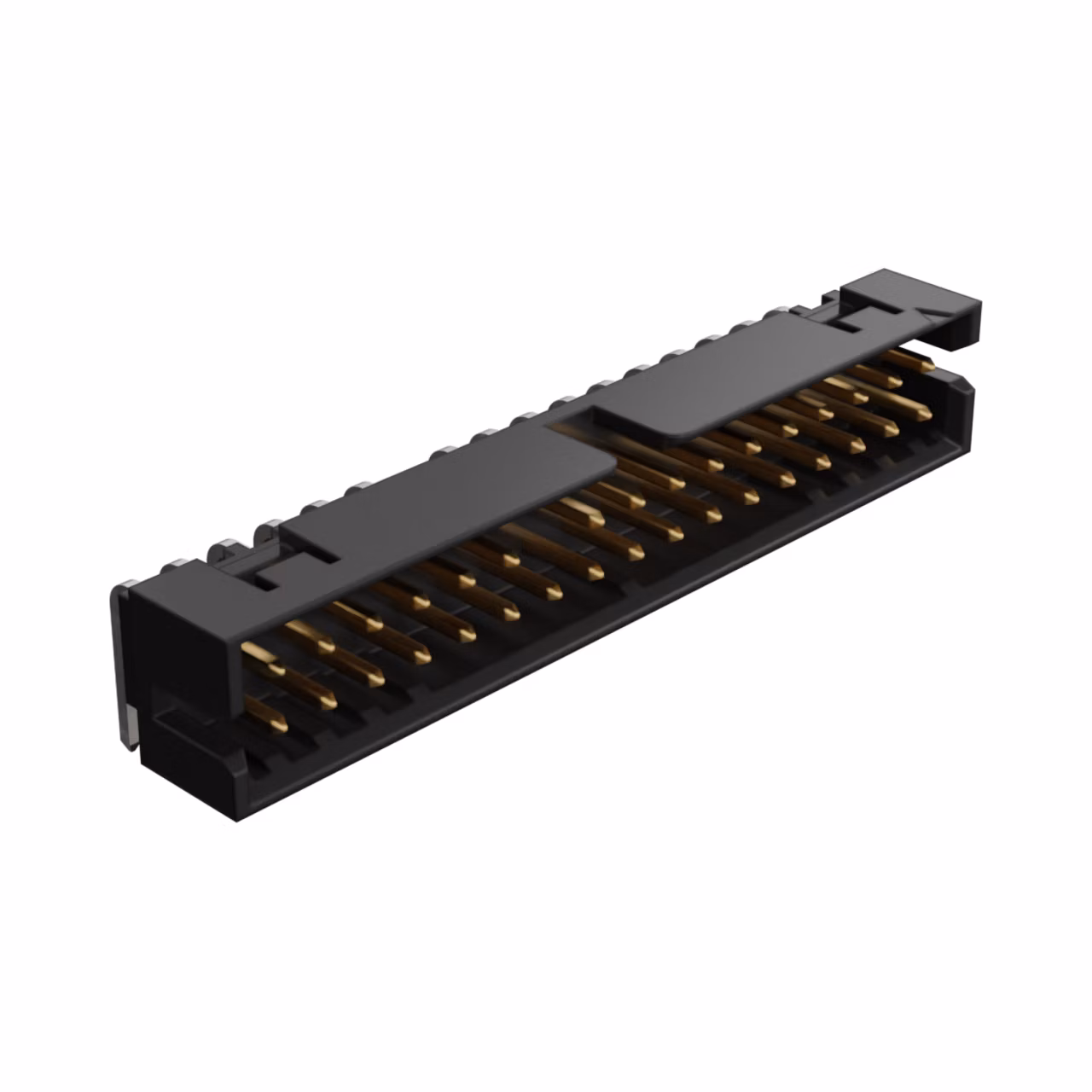 2.00mm Pitch, Milli-Grid PCB Header, Dual Row, Right-Angle, Through Hole, 34 Circuits, Circuit 21 Voided, 0.38µm Gold (Au) Plating, 2.16mm Tail Length, Dual Side Slots, Dual Friction Locks, Center Polarization, Tube for sale