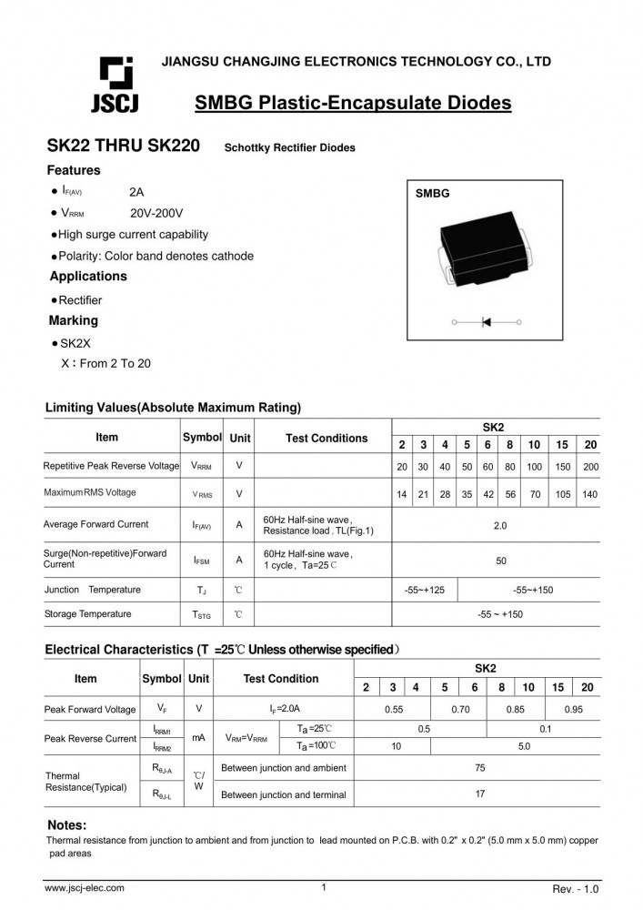 JSCJ SK210 datasheet page 1