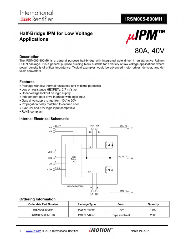 IRSM005-800MHTR datasheet page 1