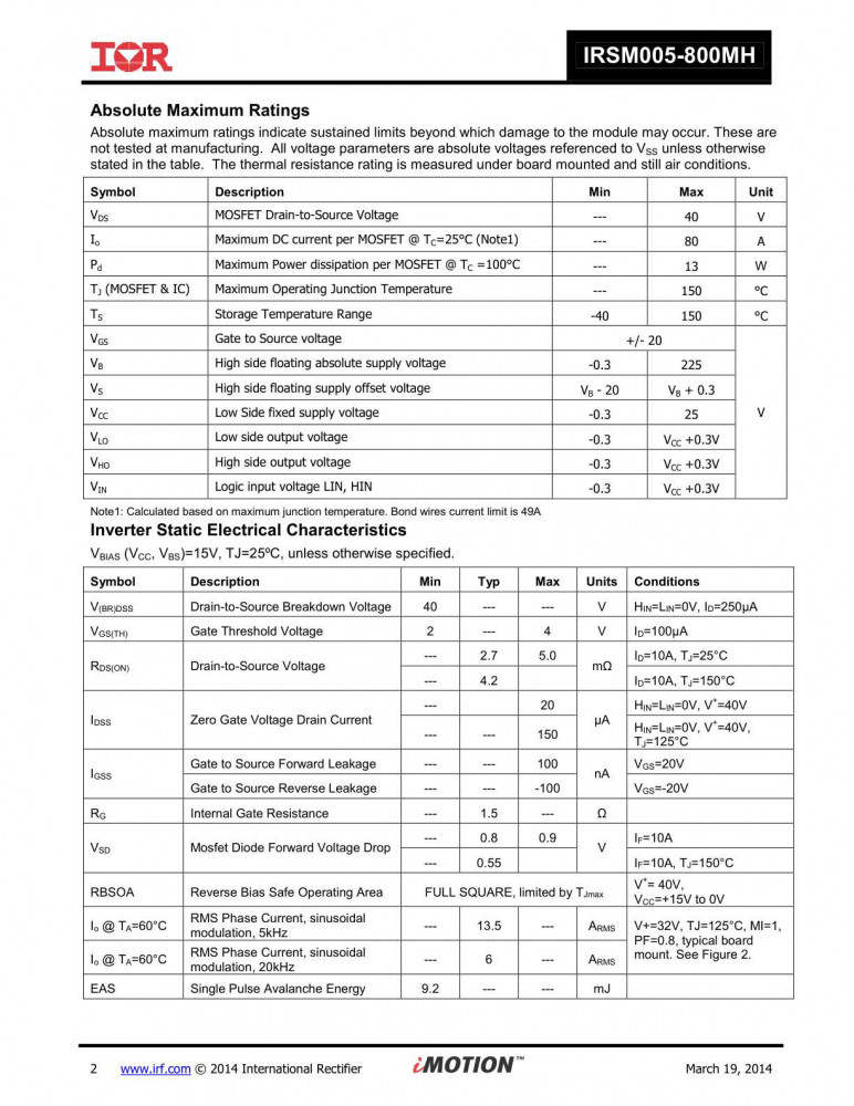 IRSM005-800MHTR datasheet page 2