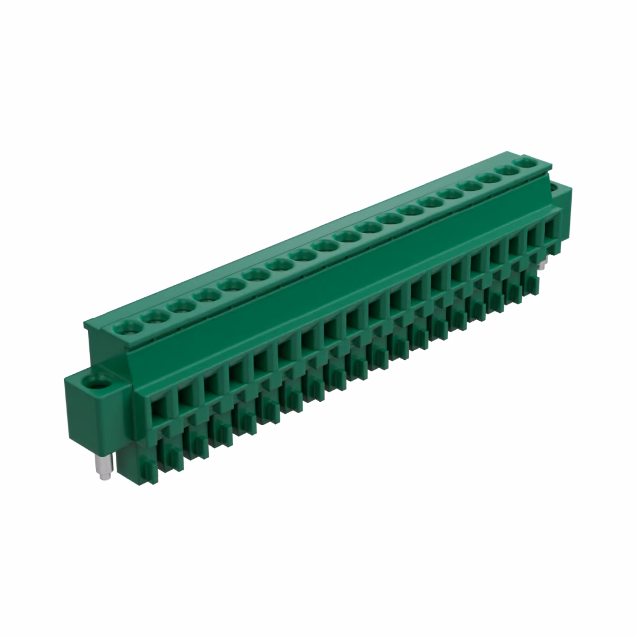 3.81mm Pitch Eurostyle Vertical Plug, with Retention Screws and Standard  Imprinting, Front Wire Entry, Green Housing, 19 Circuits for sale