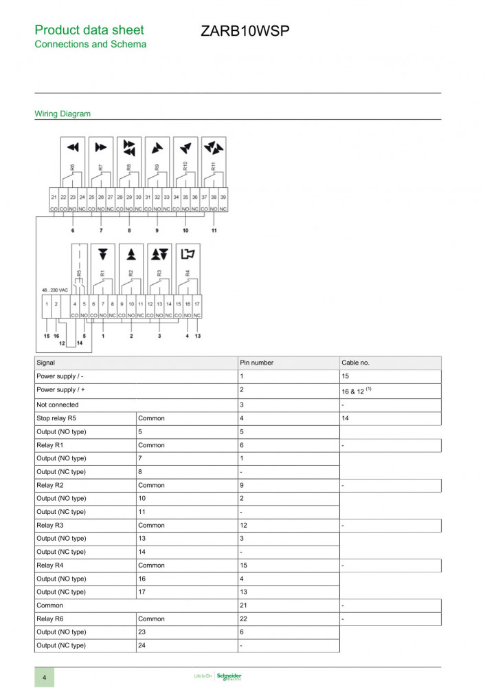 ZARB10WSP technical document page 4