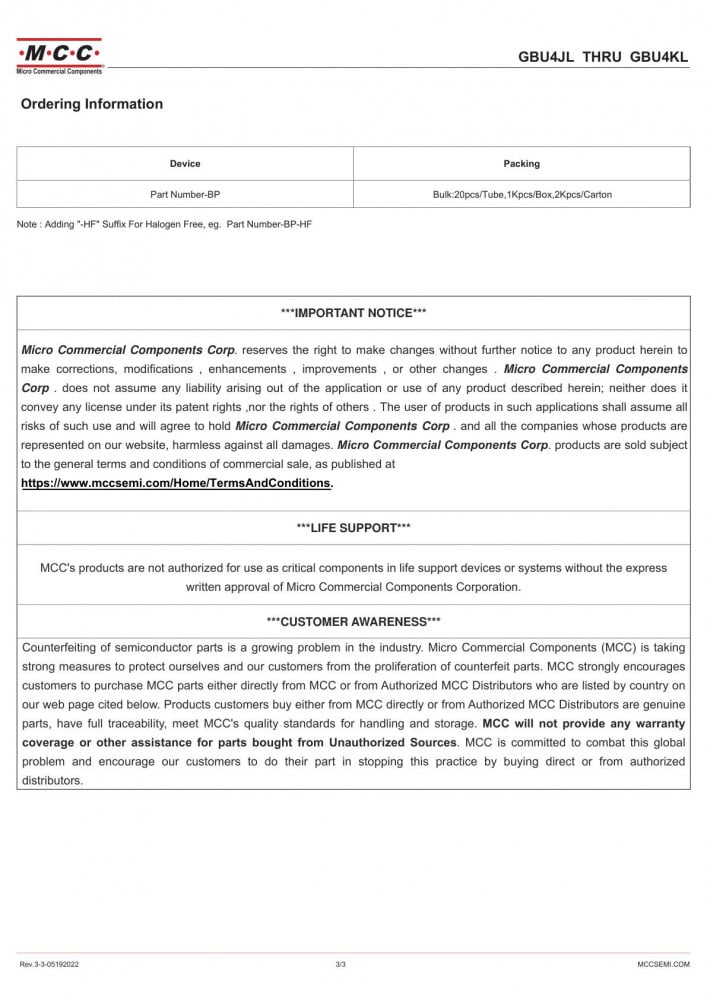 GBU4JL-BP datasheet page 3