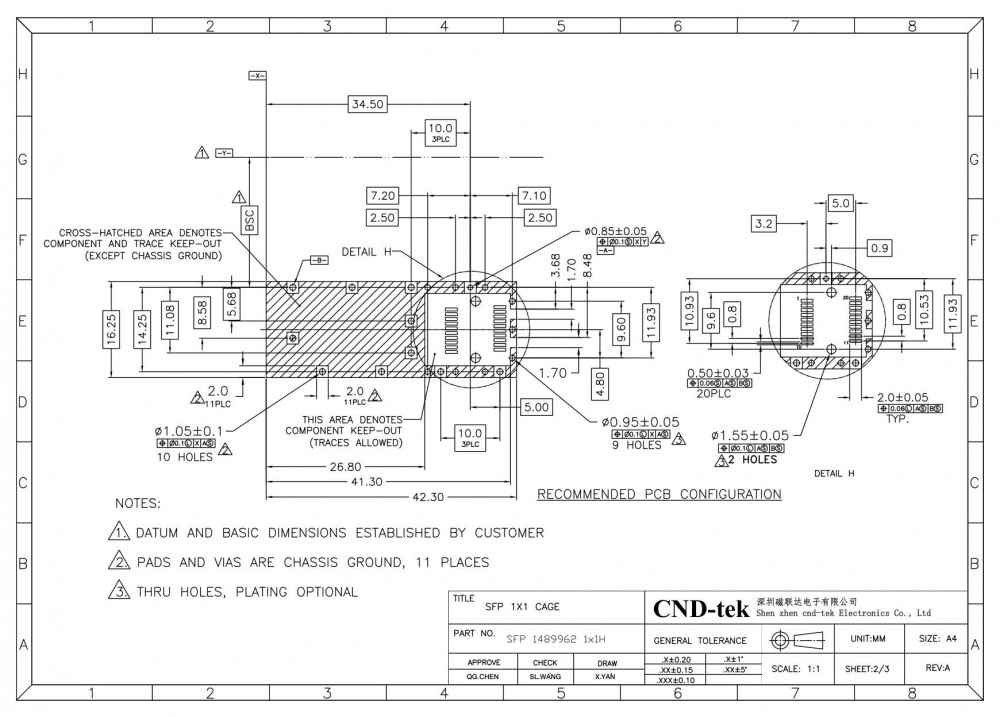 CND-tek SFP 1489962 1X1H drawing sheet 2