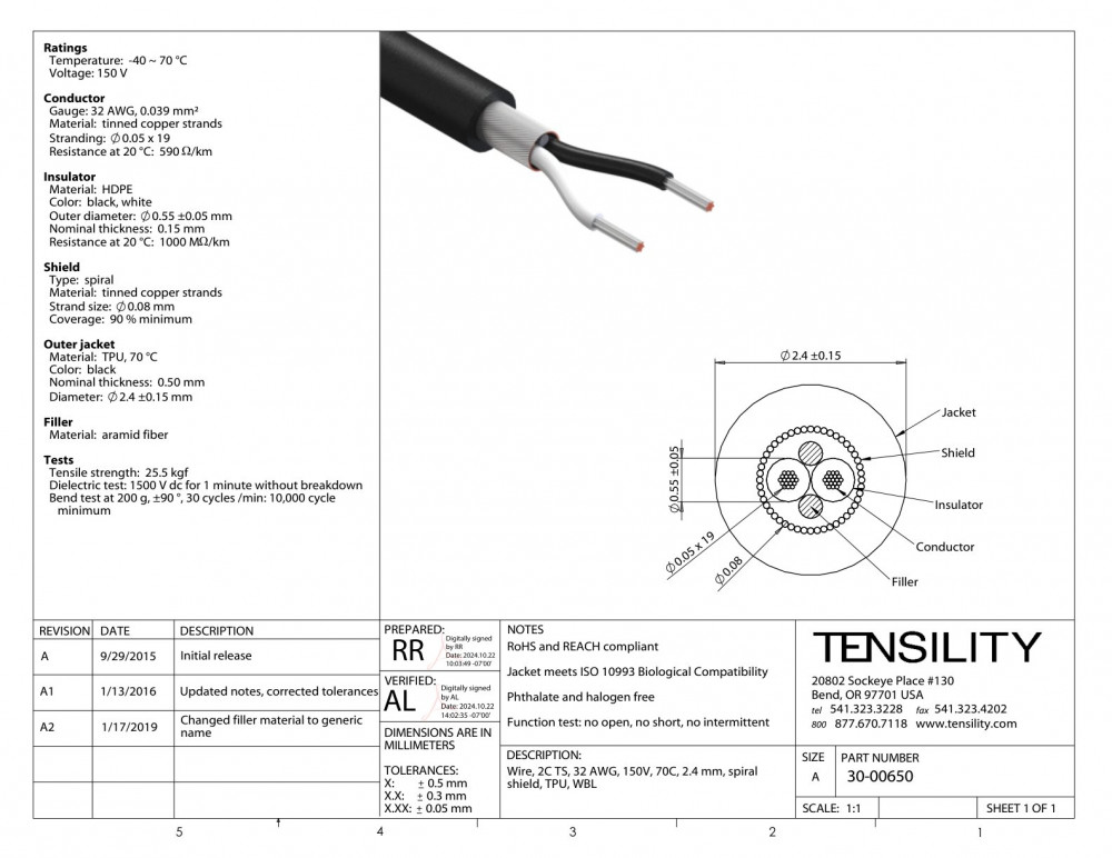 Tensility International 30-00650 product specification drawing