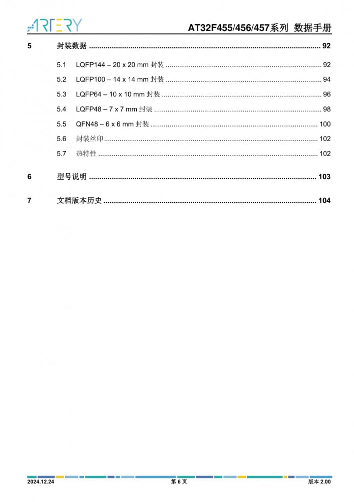 AT32F457VET7 datasheet page 6