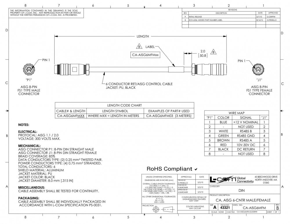 CA-AISG6MFM01 technical document page
