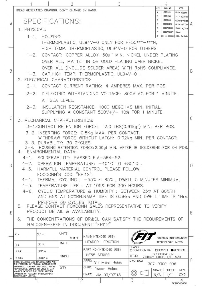 HF5508E technical drawing page 5