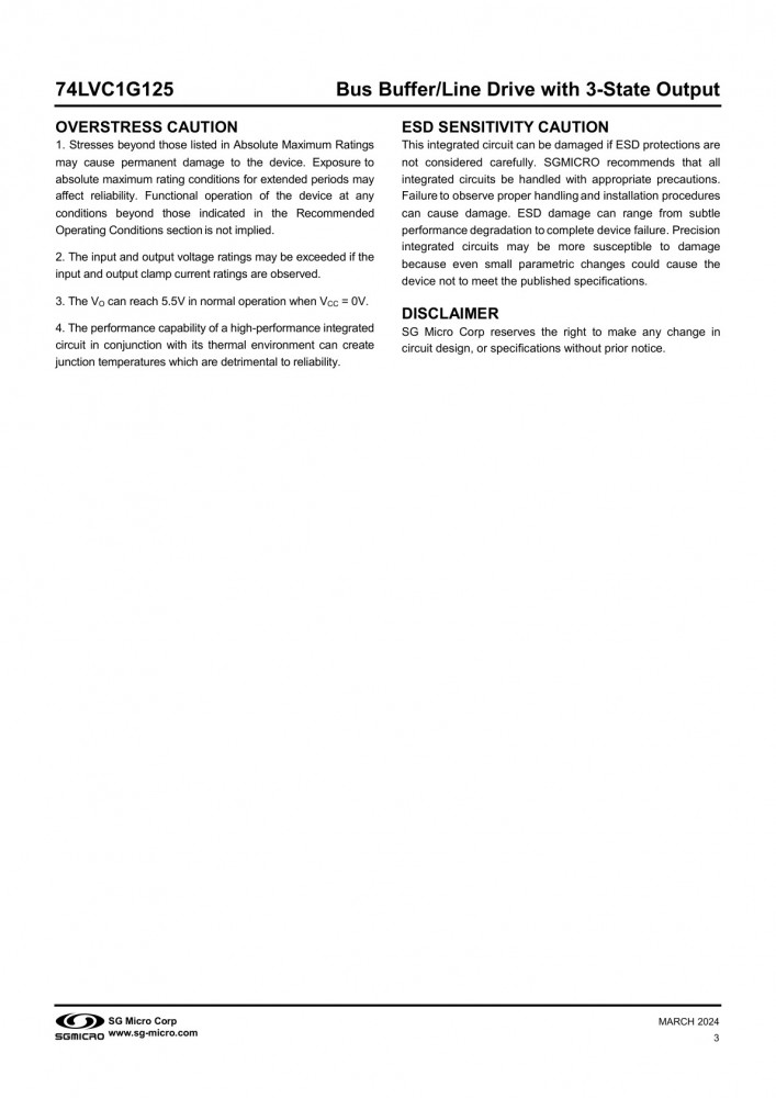 74LVC1G125 datasheet page 3