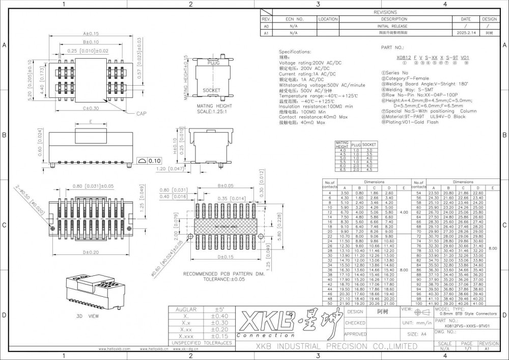 XKB Connection X0812FVS-30AS-9TV01 technical drawing