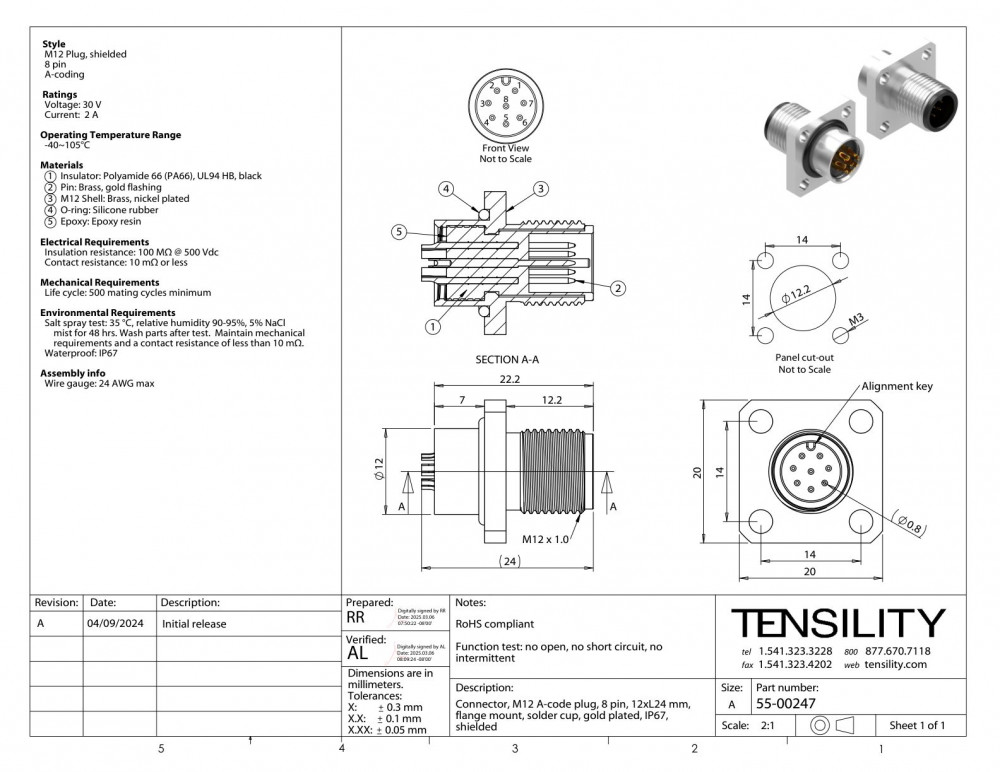 Tensility International 55-00247 product drawing preview
