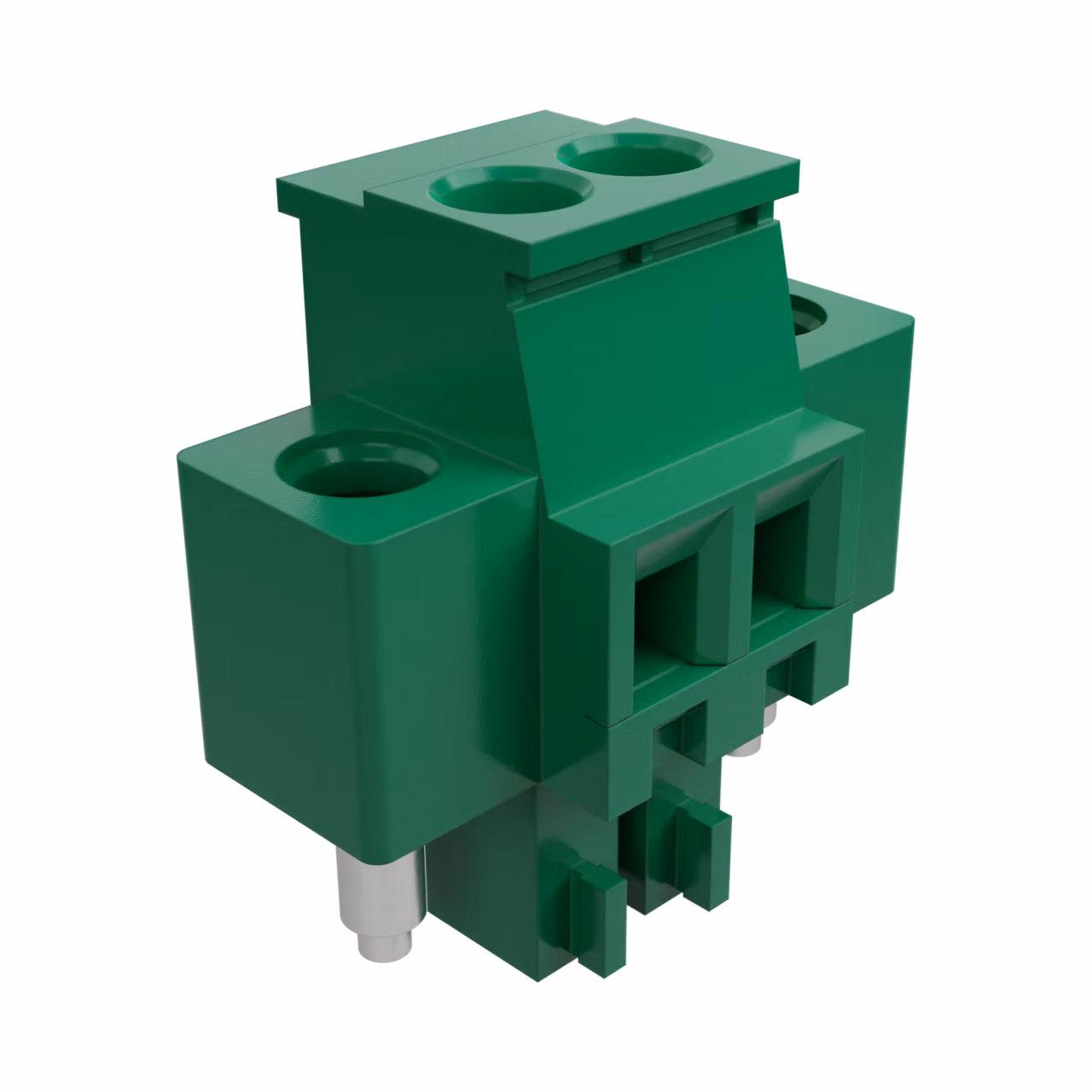 3.81mm Pitch Eurostyle Vertical Plug, with Retention Screws, Front Wire Entry, Green Housing, 2 Circuits for sale