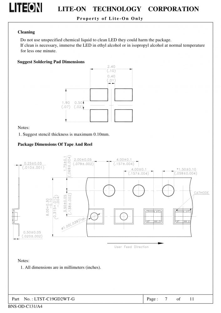 LTST-C19GD2WT-G datasheet page 7