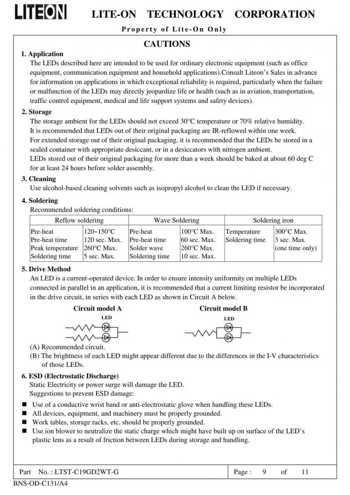 LTST-C19GD2WT-G datasheet page 9