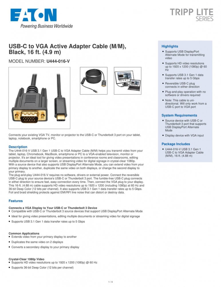 U444-016-V technical document page 1