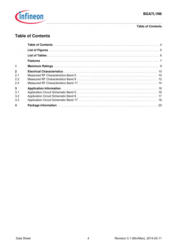 Datasheet page 4