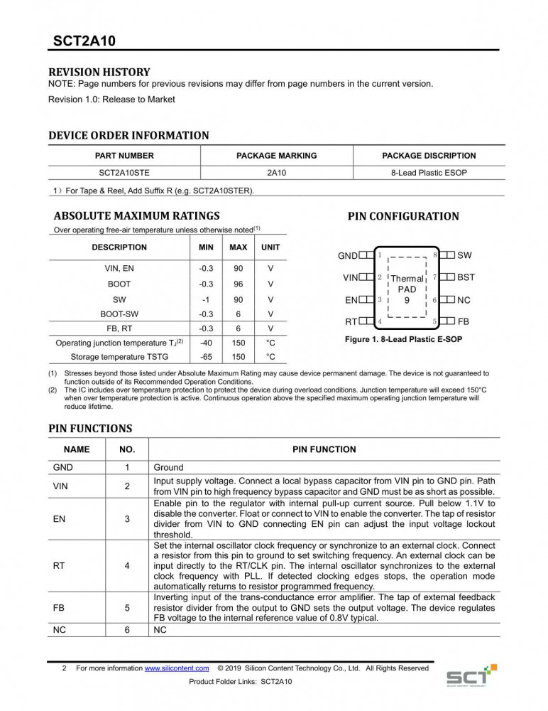 SCT2A10STER datasheet page 2