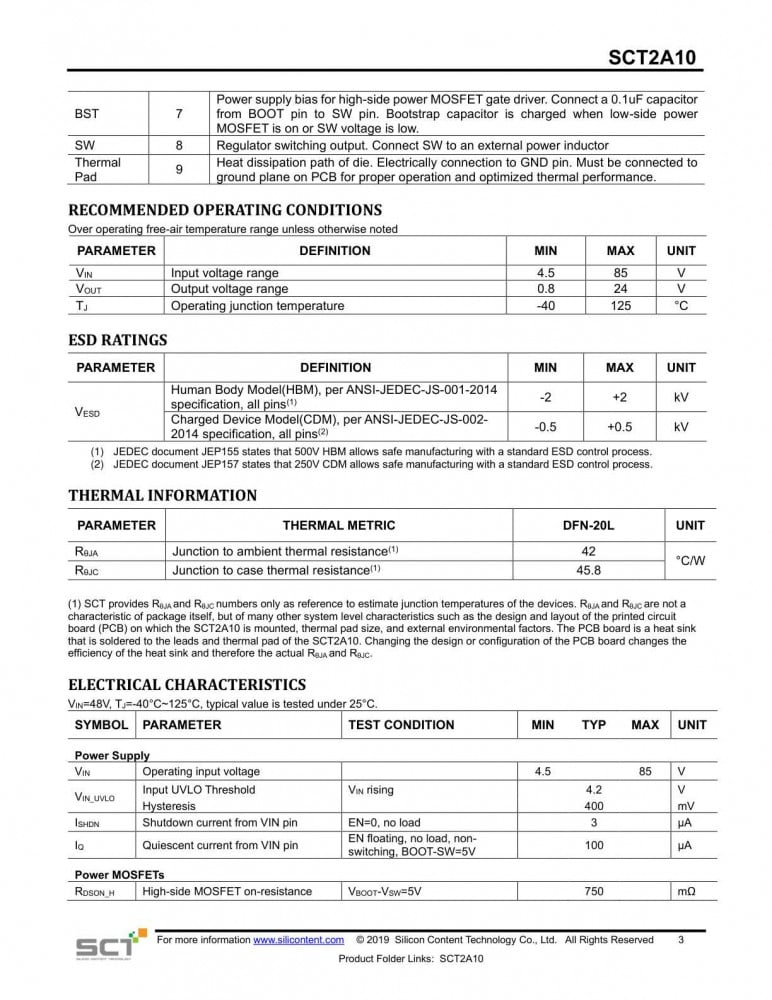 SCT2A10STER datasheet page 3