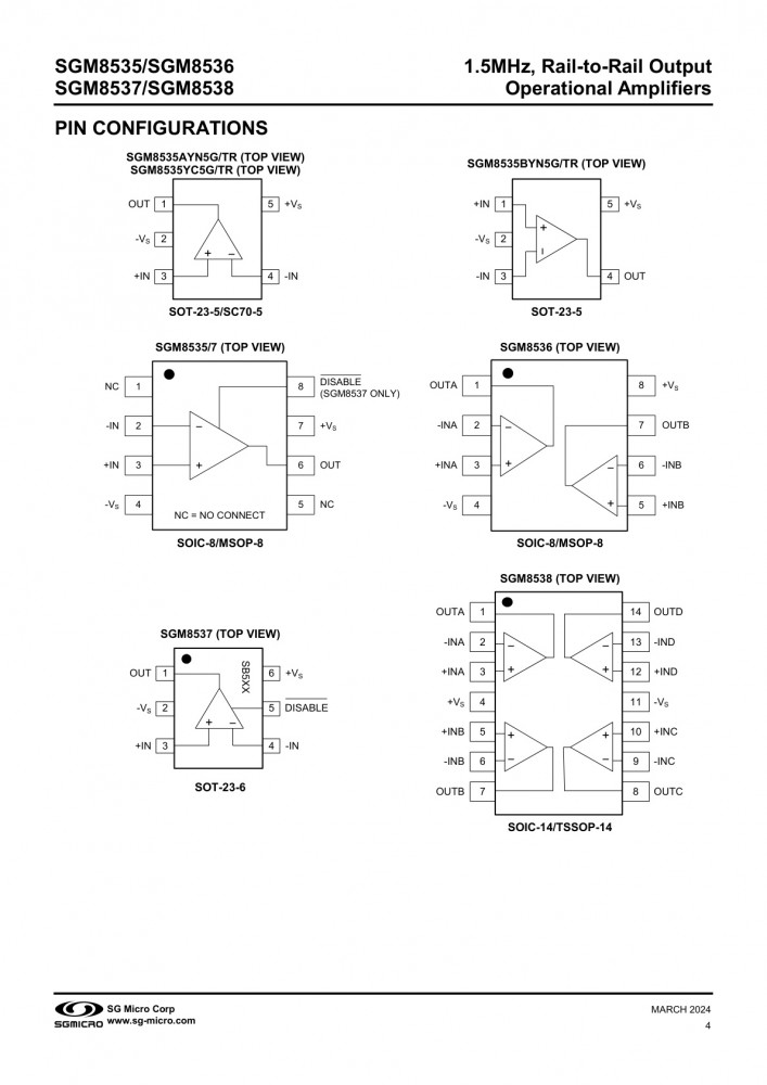 SGM8535 datasheet page 4